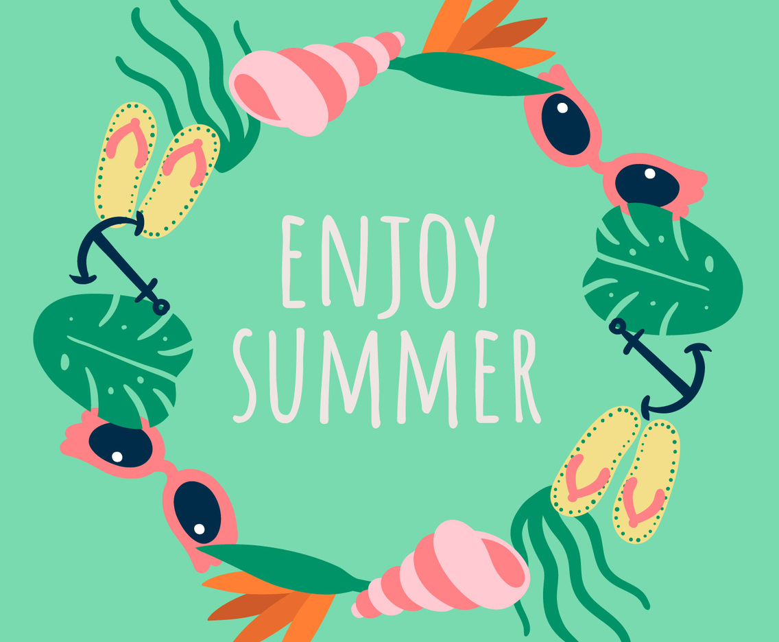 Free Flat Summer Beach Vector Background Vector Art & Graphics ...