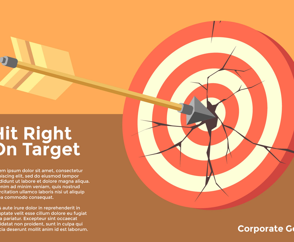 Hit Right On Target Corporate Goals Vector Vector Art & Graphics ...