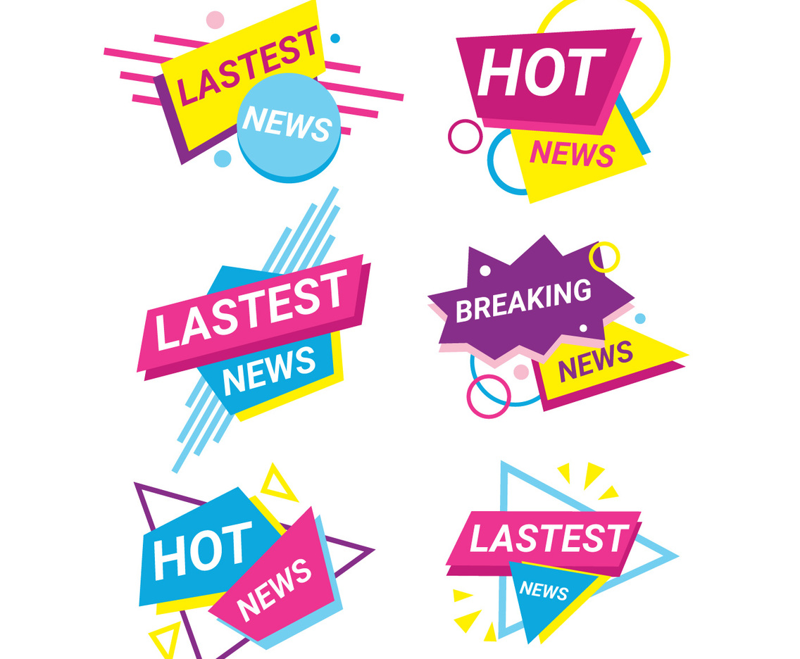 Lastest News Badges Collection Vector Art & Graphics | freevector.com