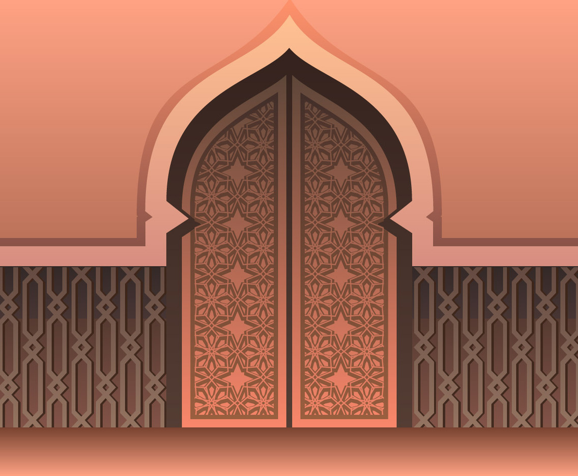Mosque Door Vector Vector Art & Graphics | freevector.com