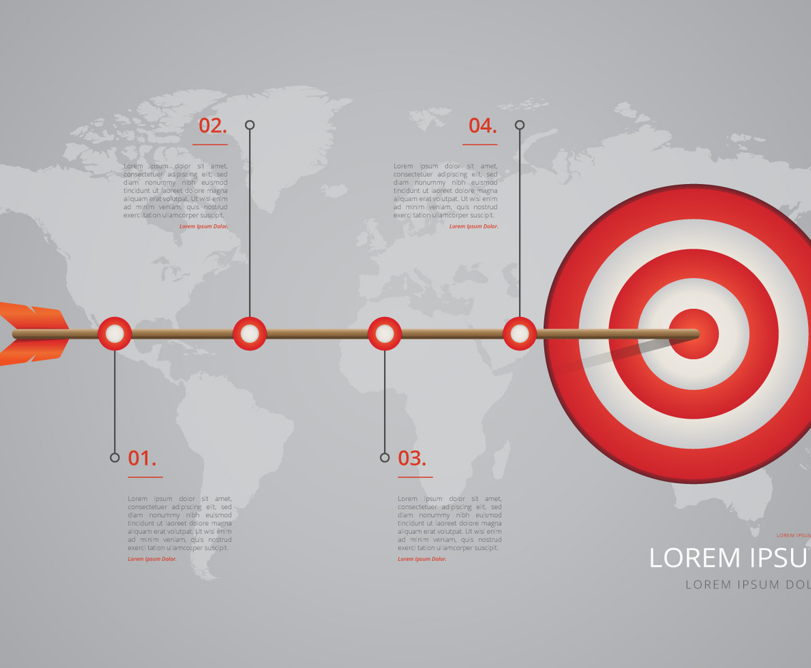 Timeline On Target Steps Infographic Vector Art & Graphics | freevector.com
