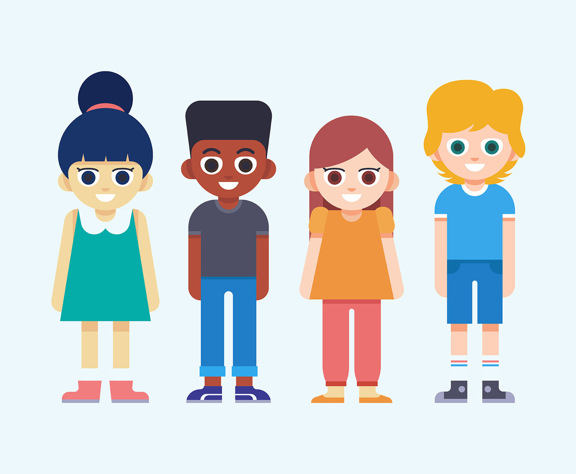 Children Character Set Vector Art & Graphics | freevector.com