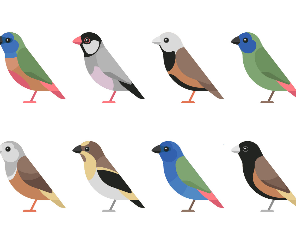 Bird Clipart Set Vector Art & Graphics | freevector.com