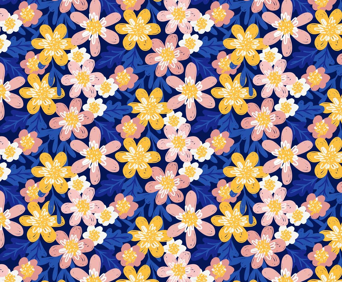 Vector Hand Draw Floral Pattern Vector Art & Graphics | freevector.com