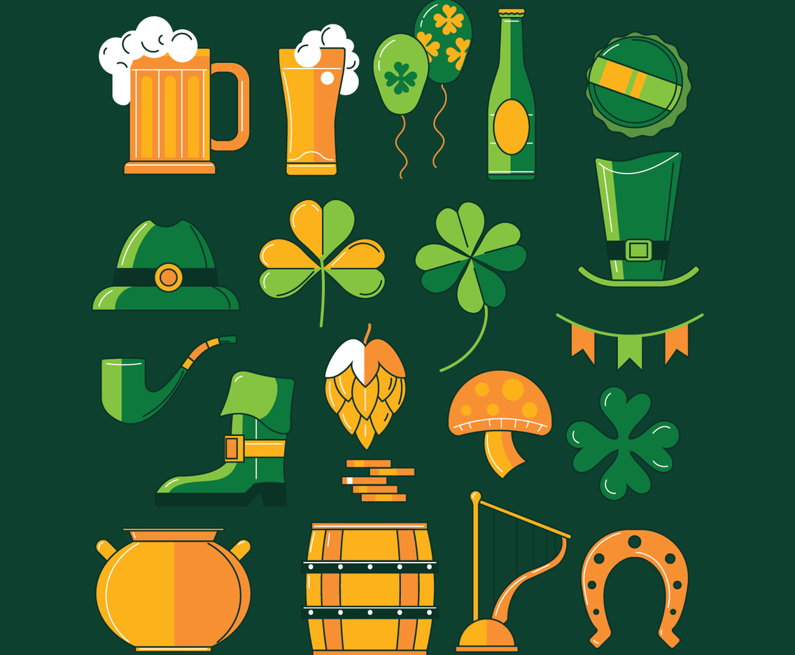 Design Elements On Saint Patrick's Day Theme Vector Art & Graphics ...